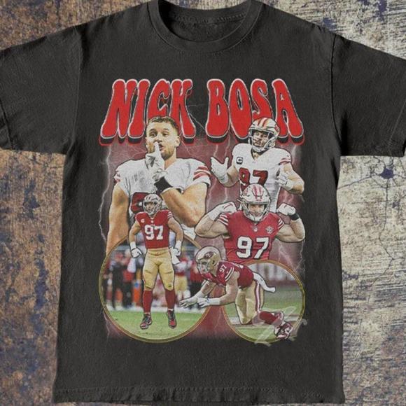 Tops | Nick Bosa Shirt Football Shirt Classic 9s Tee Unisex Retro ...